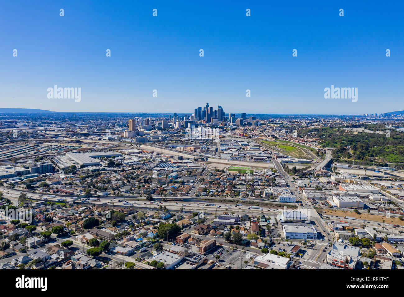 Los angeles freeway aerial hi-res stock photography and images - Alamy