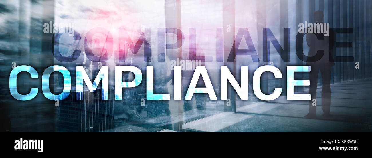 Compliance diagram with icons. Business concept on abstract background ...