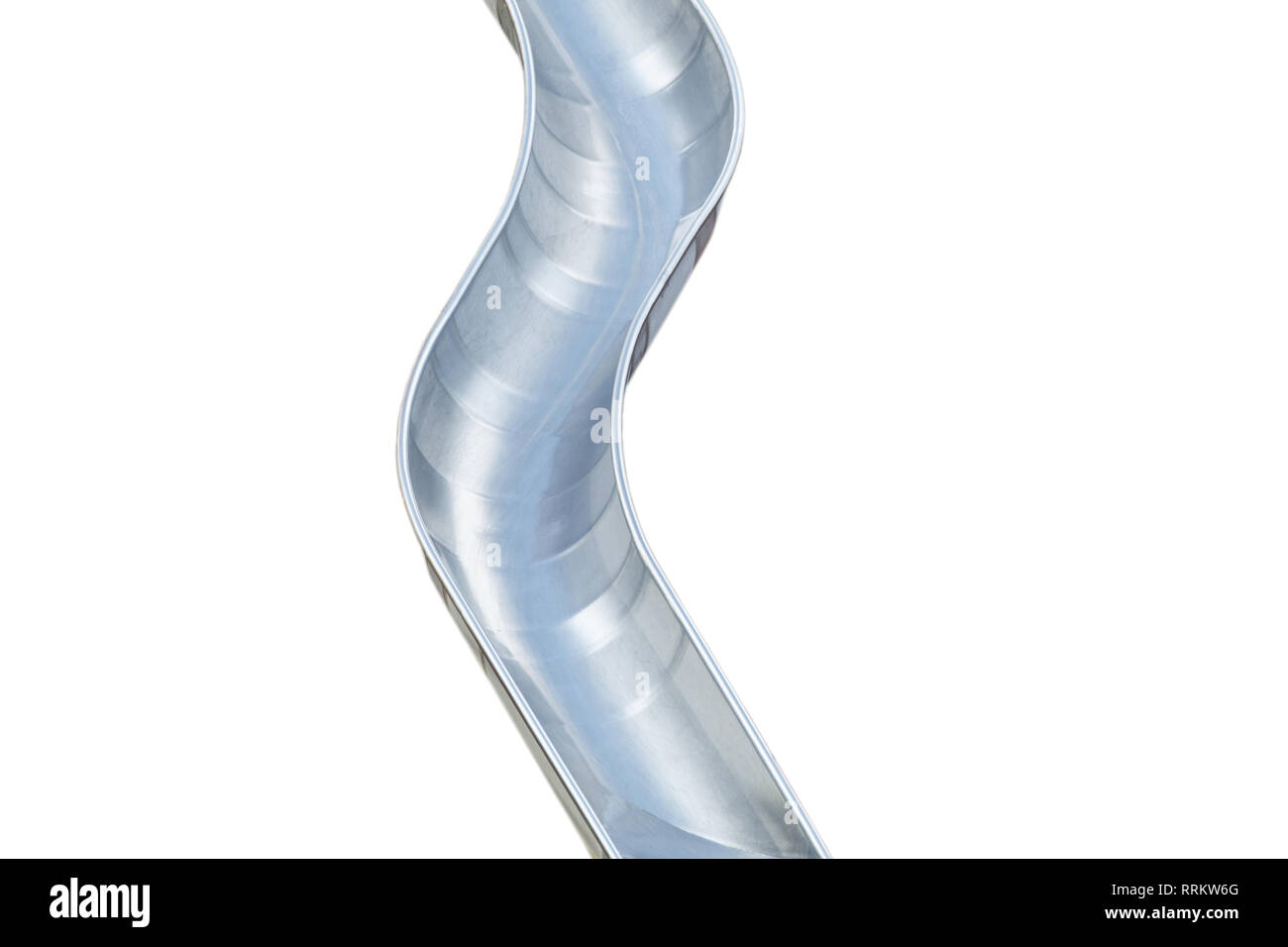 Stainless Steel Childrens Playground Slide with white background Stock ...