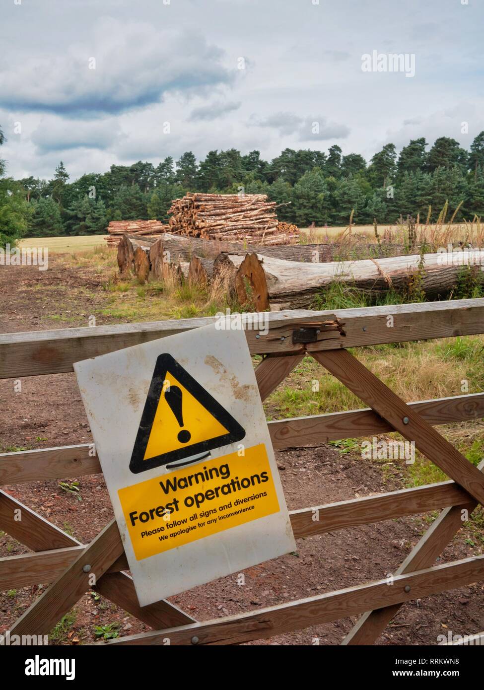 Forest operations warning signs forestry hi-res stock photography and ...