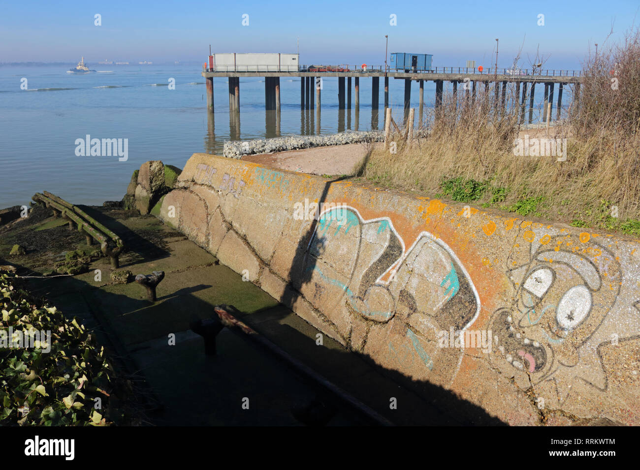 Brennan Torpedo launch slipway artillery ramp on the Thames Estuary at ...