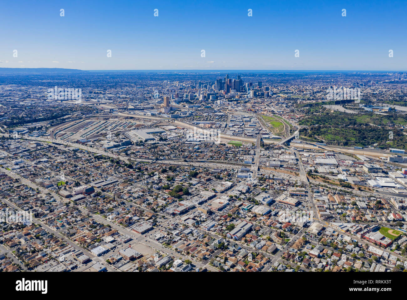 Downtown los angeles aerial view hi-res stock photography and images ...