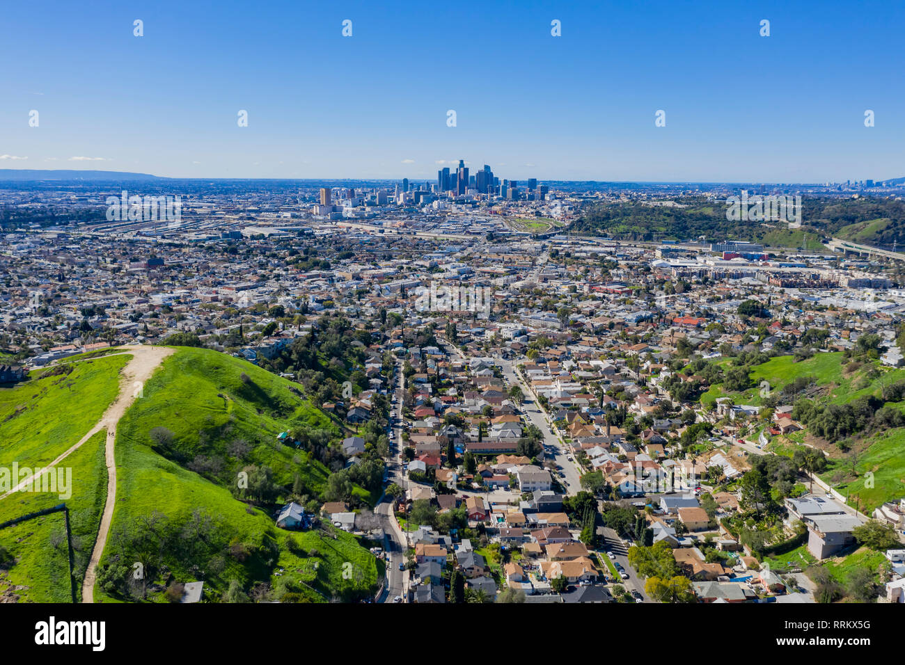 Downtown los angeles aerial hi-res stock photography and images - Alamy