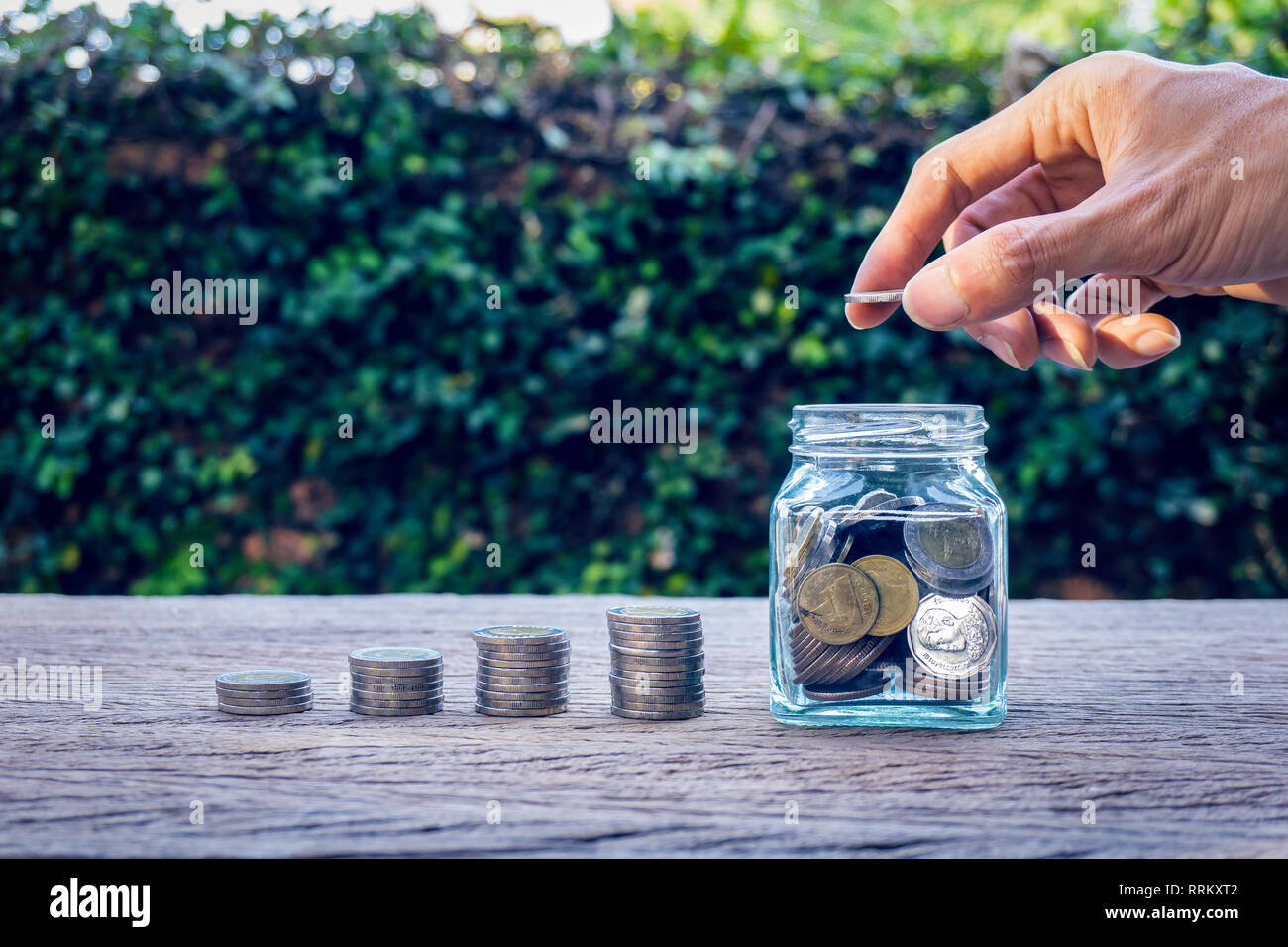 Money savings, investment, making money for future, financial wealth ...