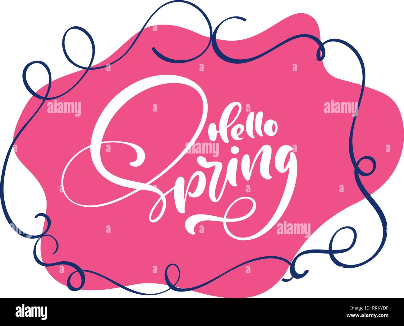 Vintage Vector red background with calligraphic lettering text Hello ...