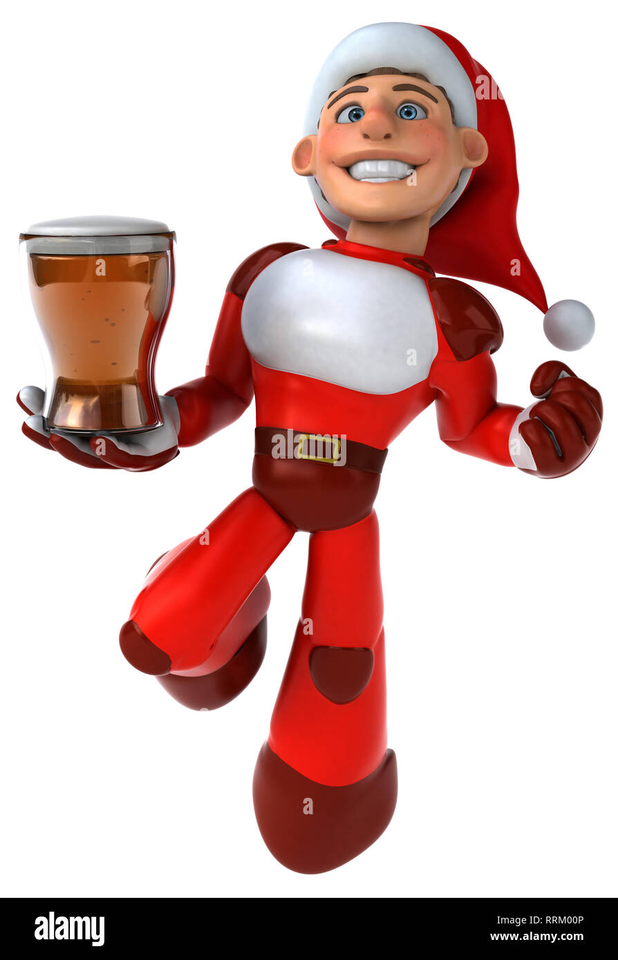 Fun Super Santa Claus - 3D Illustration Stock Photo - Alamy