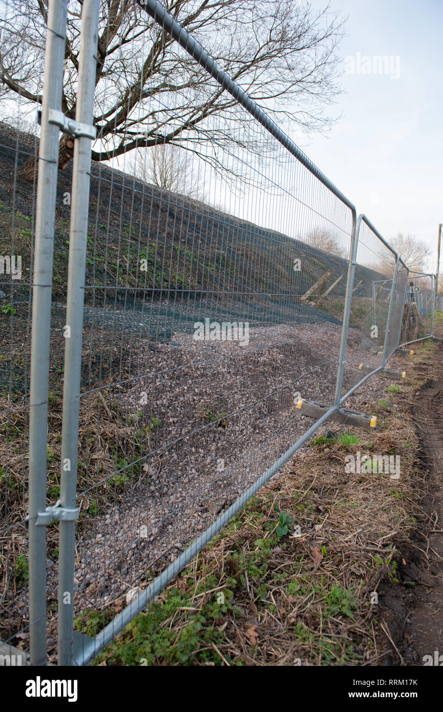 Safety barriers and protective netting for works being carried out on ...