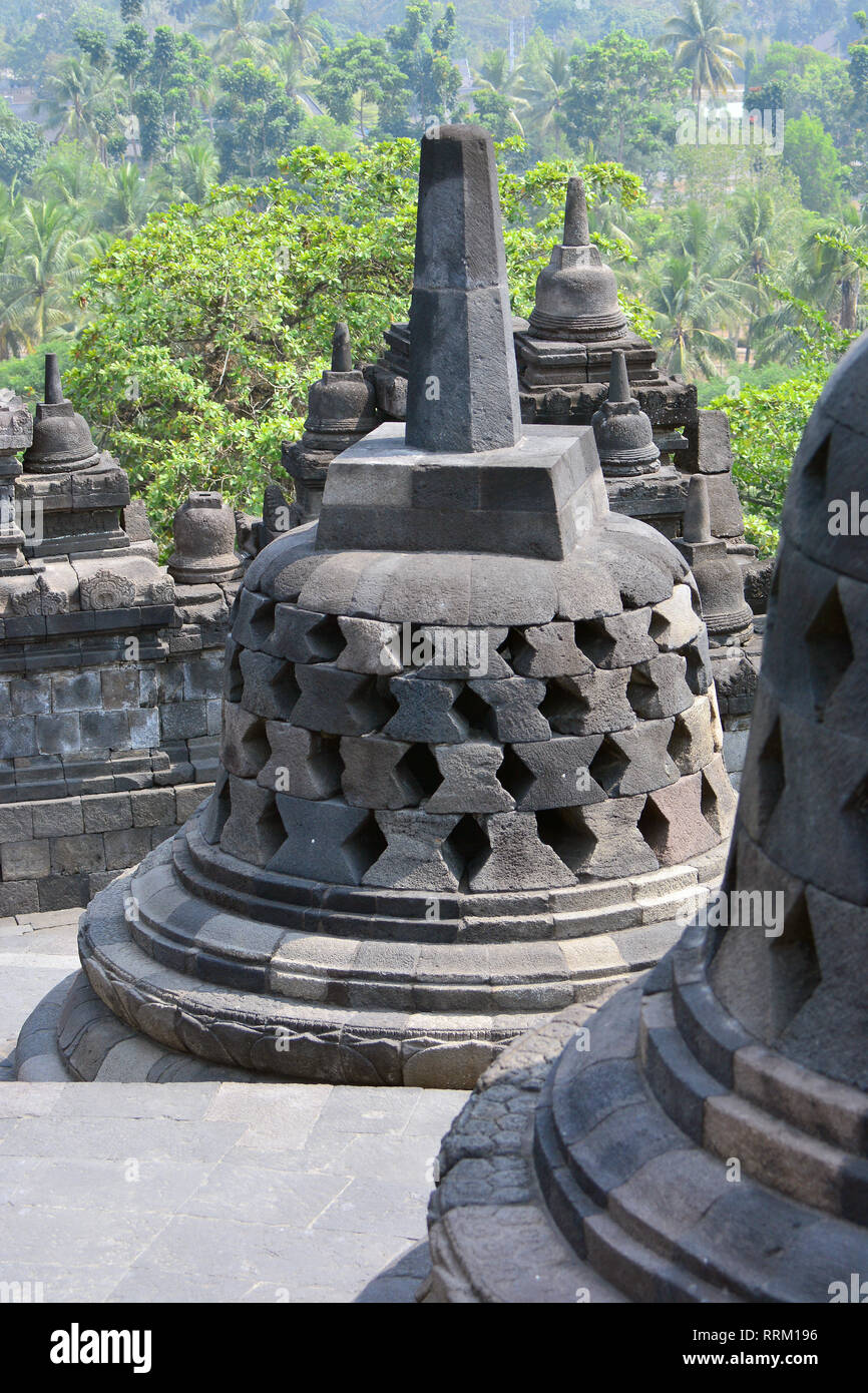 Mahayana Buddhist Temple (9th century), Borobudur, Central Java ...