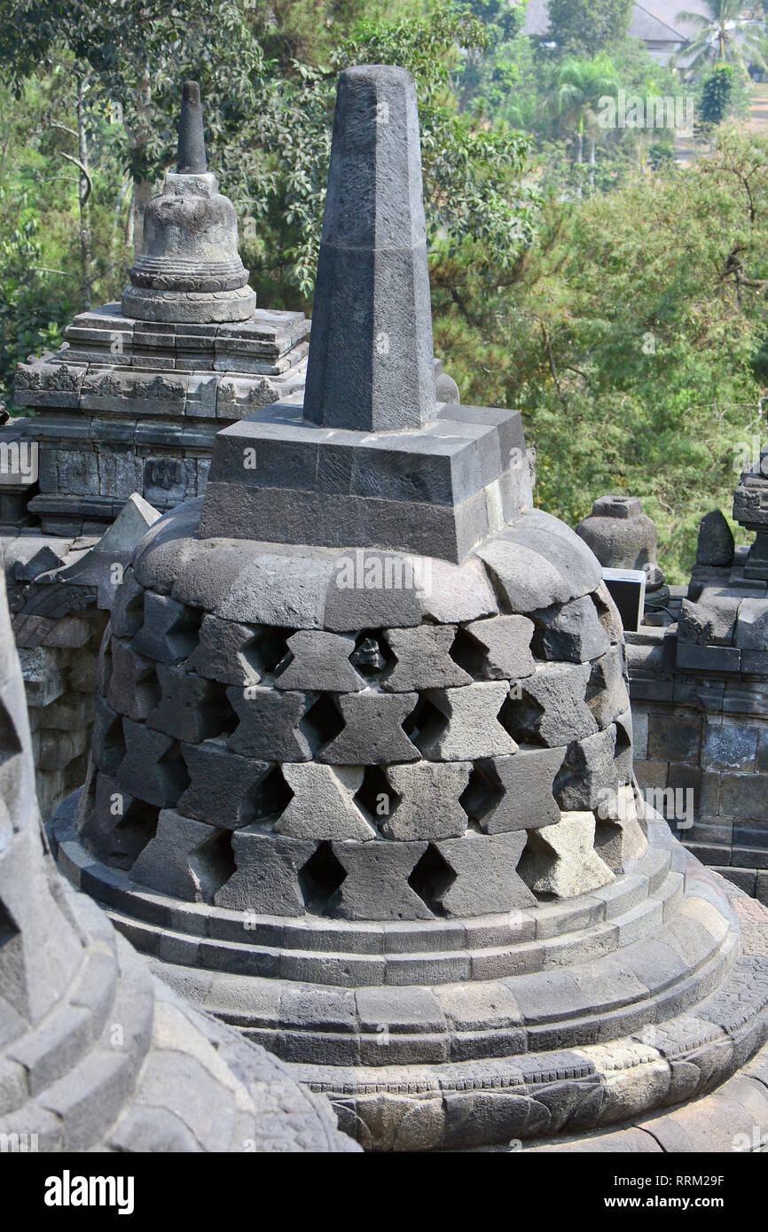 Mahayana Buddhist Temple (9th century), Borobudur, Central Java ...