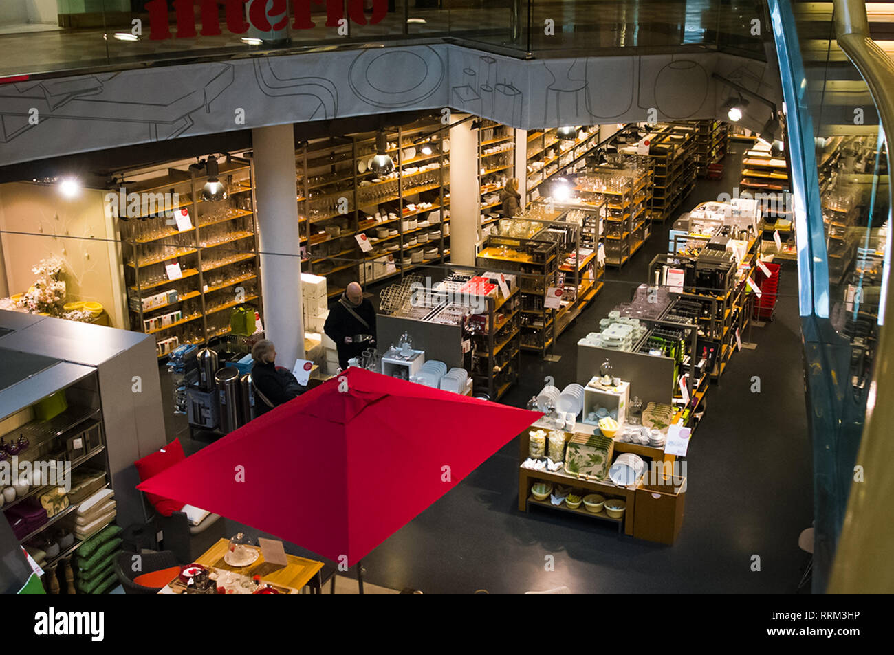 Vienna, Austria - January 20, 2014: Shopping malls and shelves in the ...