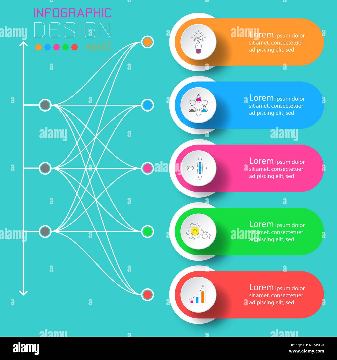 Five labels with business icon infographics Stock Vector Image & Art ...