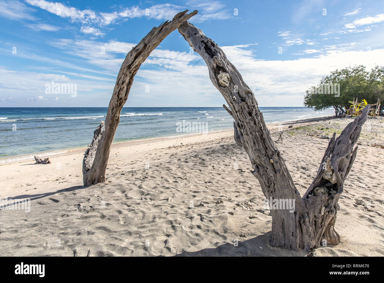 Beach image on the island of Gili Trawangan Located in Bali Indonesia ...