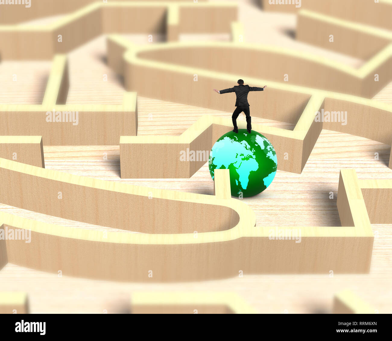 Green earth global maze hi-res stock photography and images - Alamy