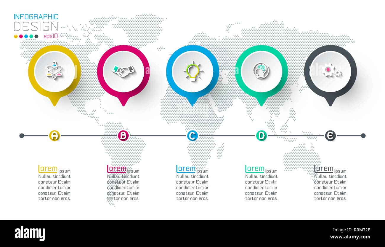 Circle label infographic with step by steps Stock Vector Image & Art ...