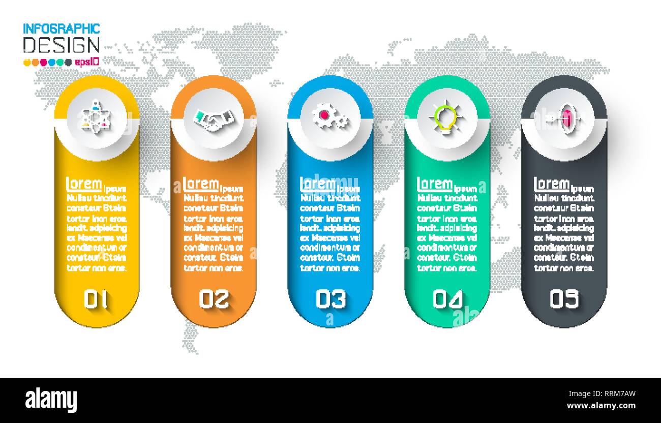 Business infographic with 5 steps Stock Vector Image & Art - Alamy