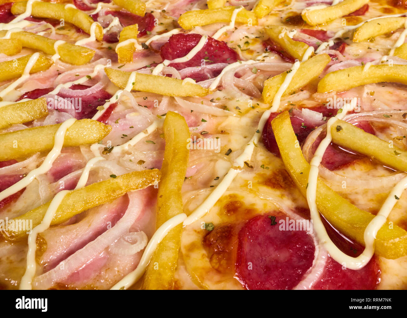 delicious Italian pizza with potatoes close-up Stock Photo - Alamy