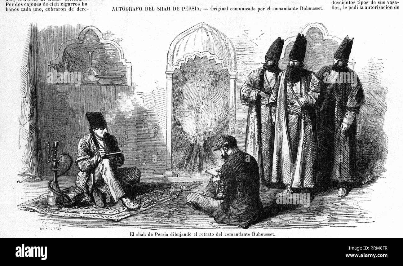 Nasser-al-Din Shah, 16.7.1831 - 1.5.1896, Shah of Persia 1848 - 1896 ...