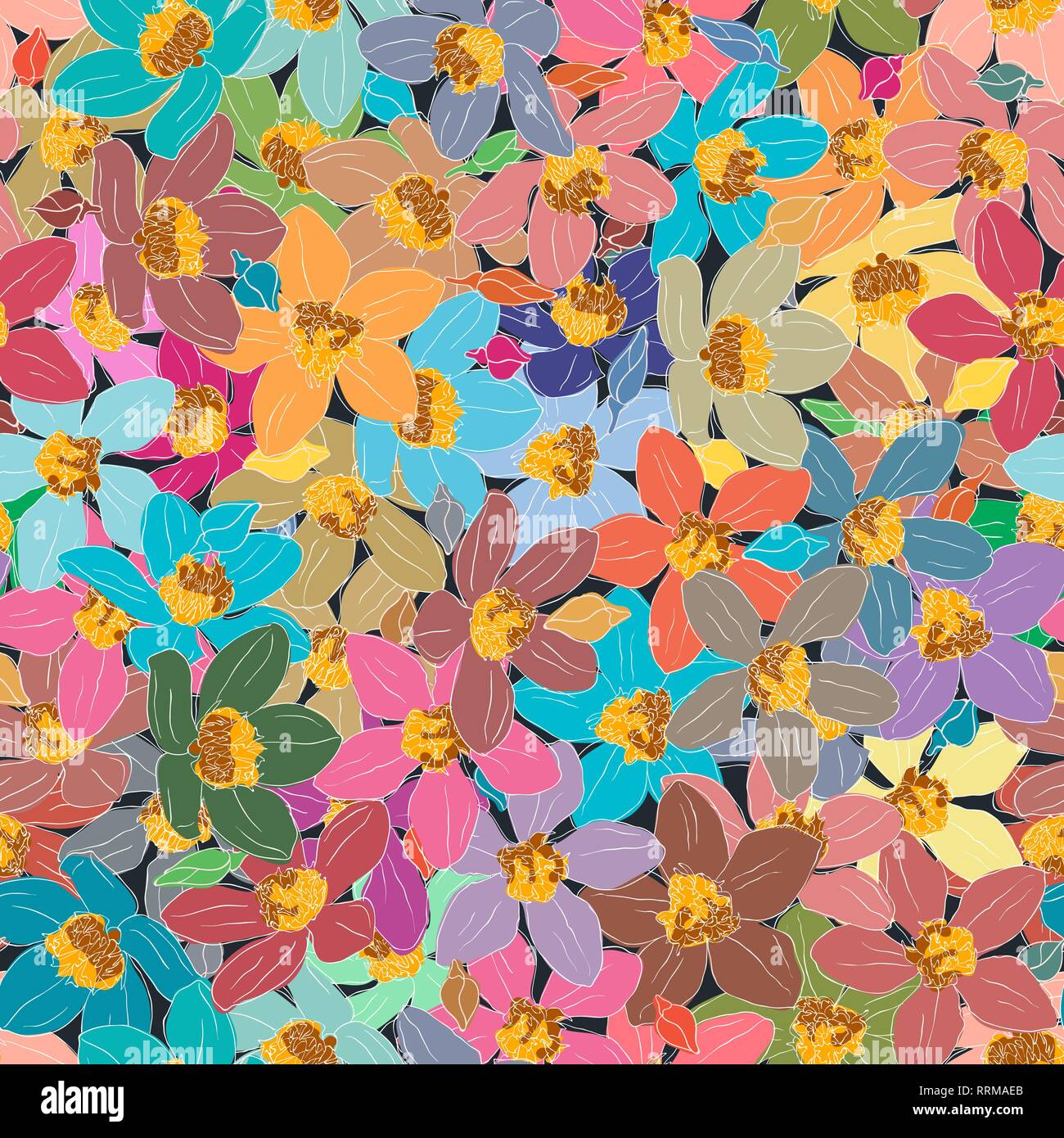 Colorful flower element on seamless background Stock Vector Image & Art ...