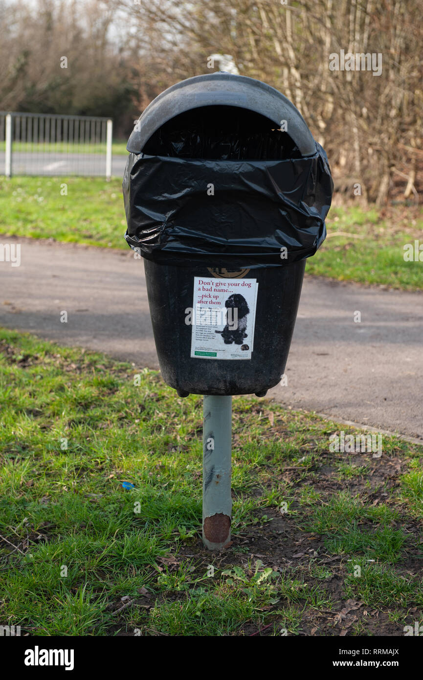 A tidy Dog poo litter bin in Westbury, Wiltshire, UK Stock Photo - Alamy