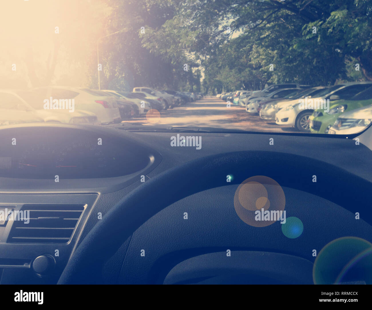 driving car. Vintage filter Stock Photo - Alamy