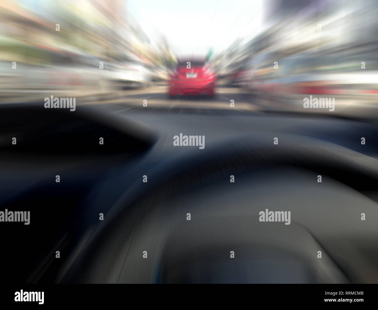 Driver on the steering wheel inside of a car Stock Photo - Alamy