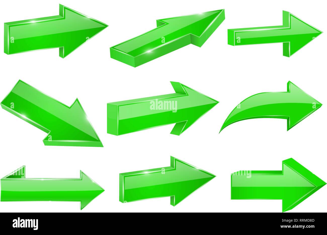 Green straight shiny arrows Stock Vector Image & Art - Alamy