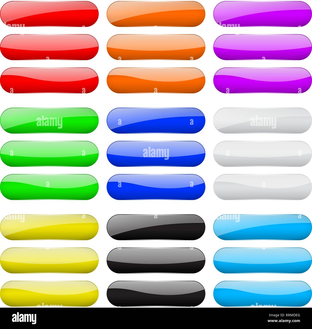 Colored oval 3d glass buttons Stock Vector Image & Art - Alamy