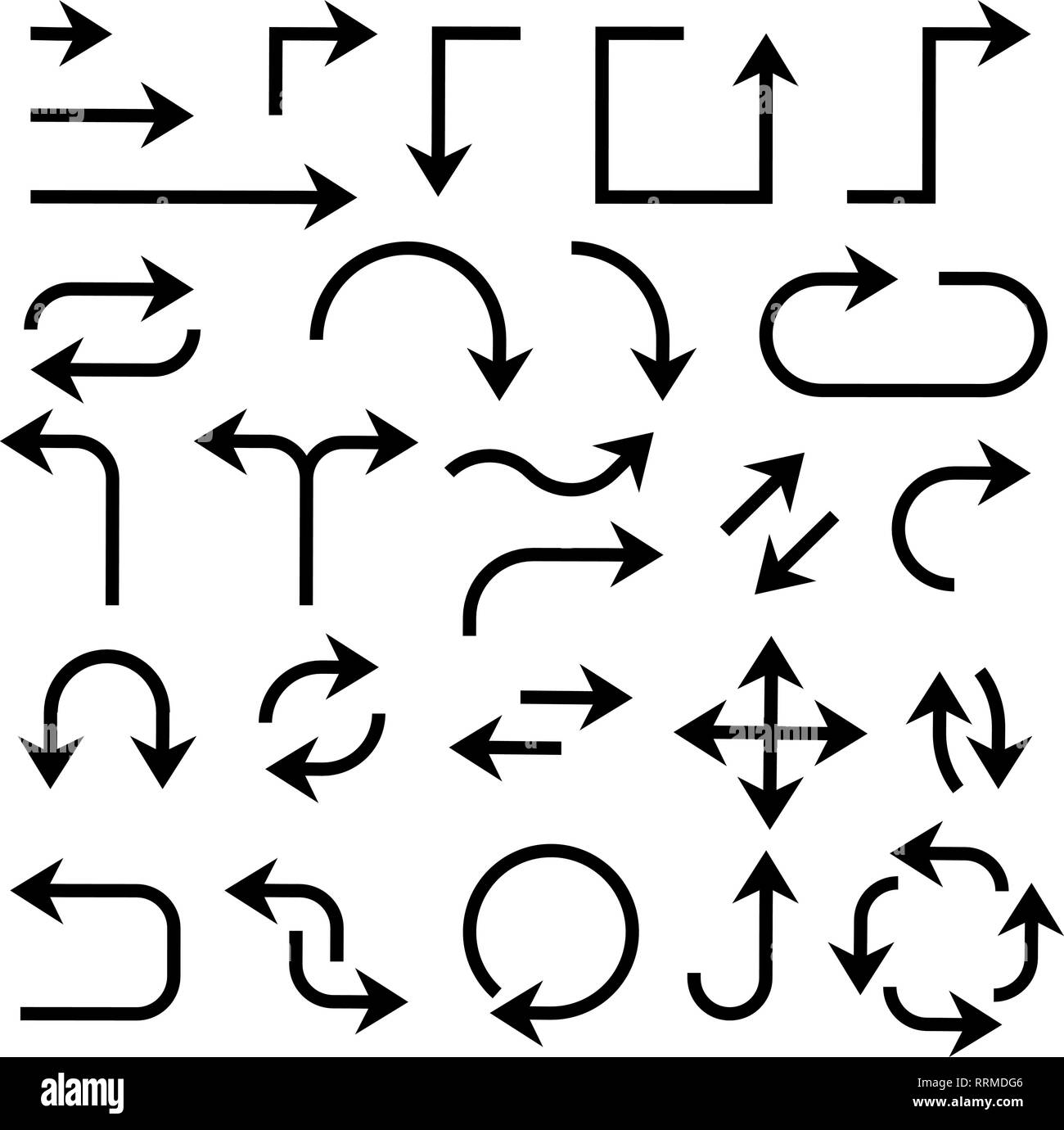 Curved black arrows hi-res stock photography and images - Alamy