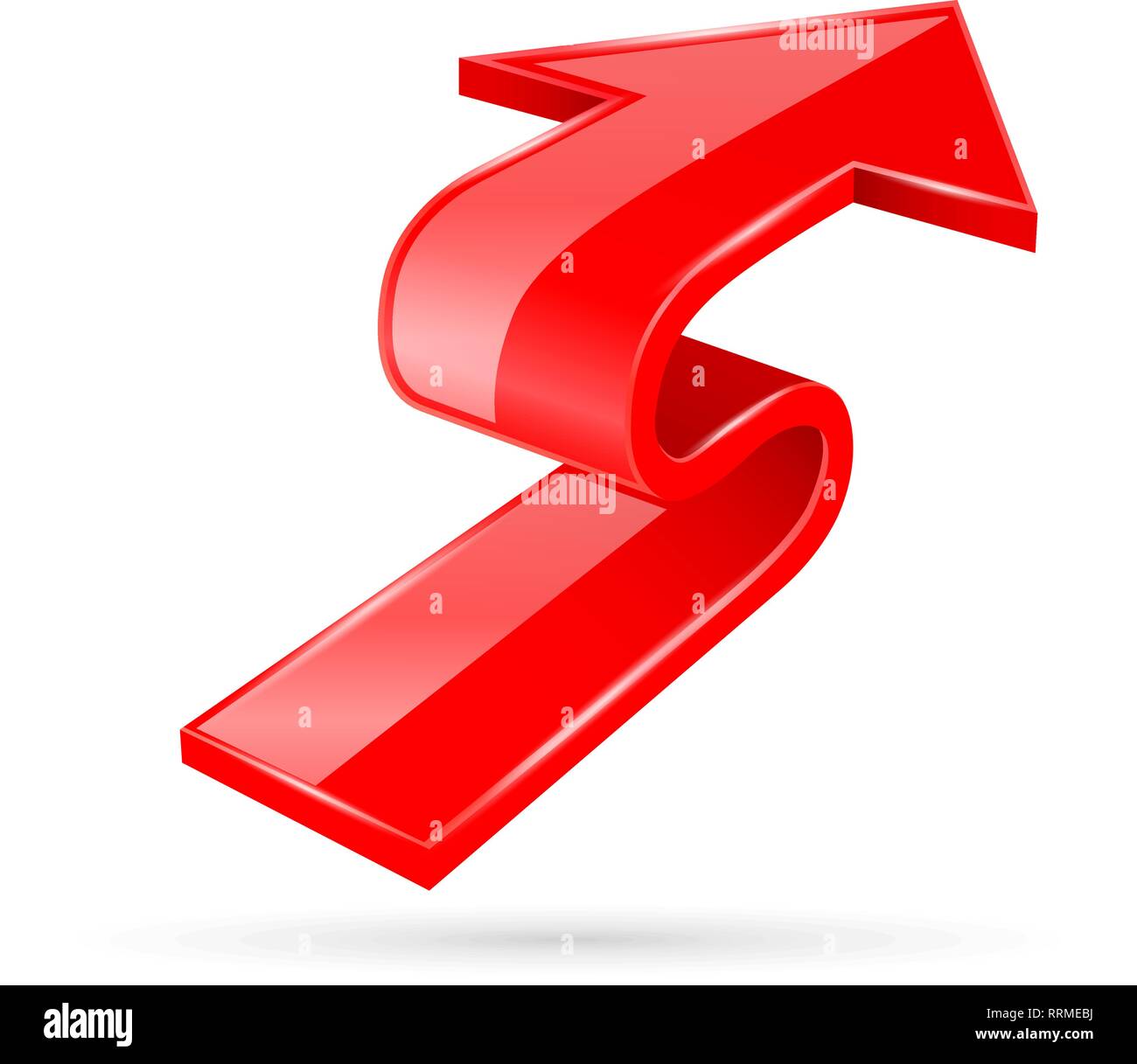 Red 3d shiny arrow Stock Vector Image & Art - Alamy