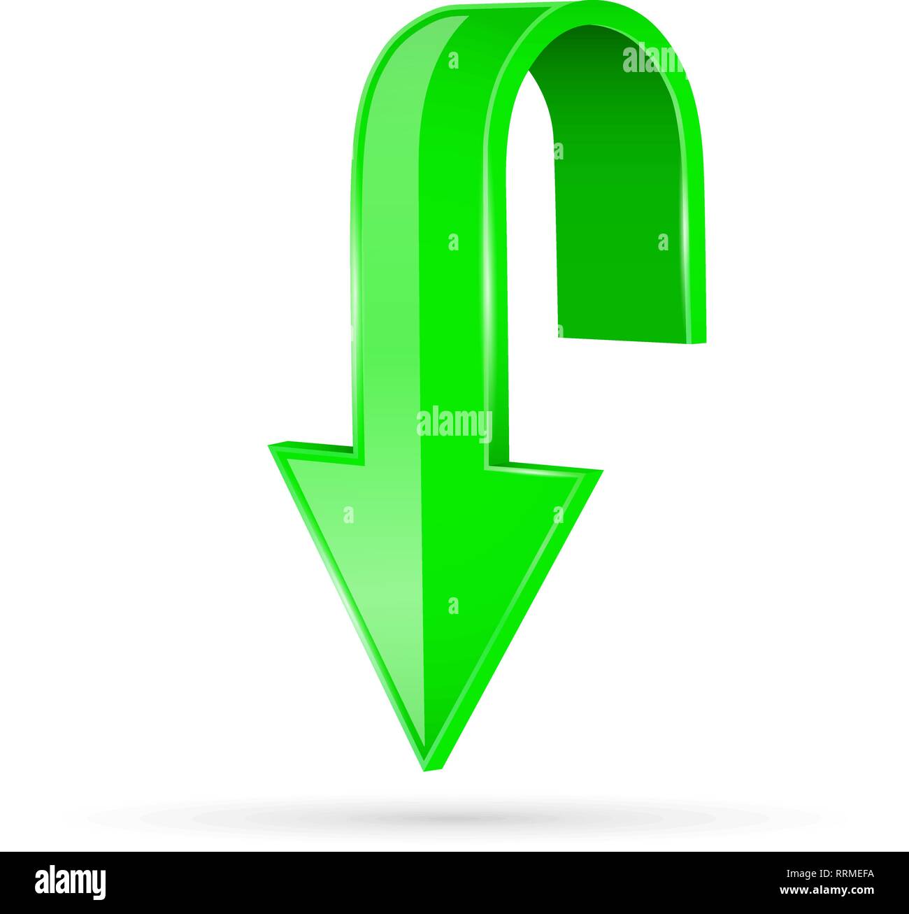 Arrow. Down green 3d shiny sign Stock Vector Image & Art - Alamy