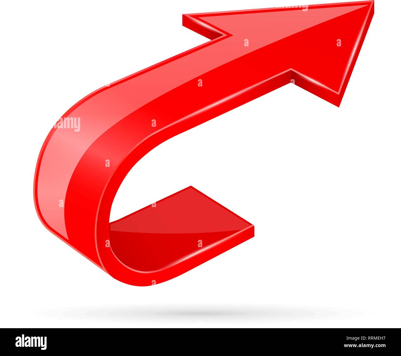 Red 3d shiny arrow Stock Vector Image & Art - Alamy