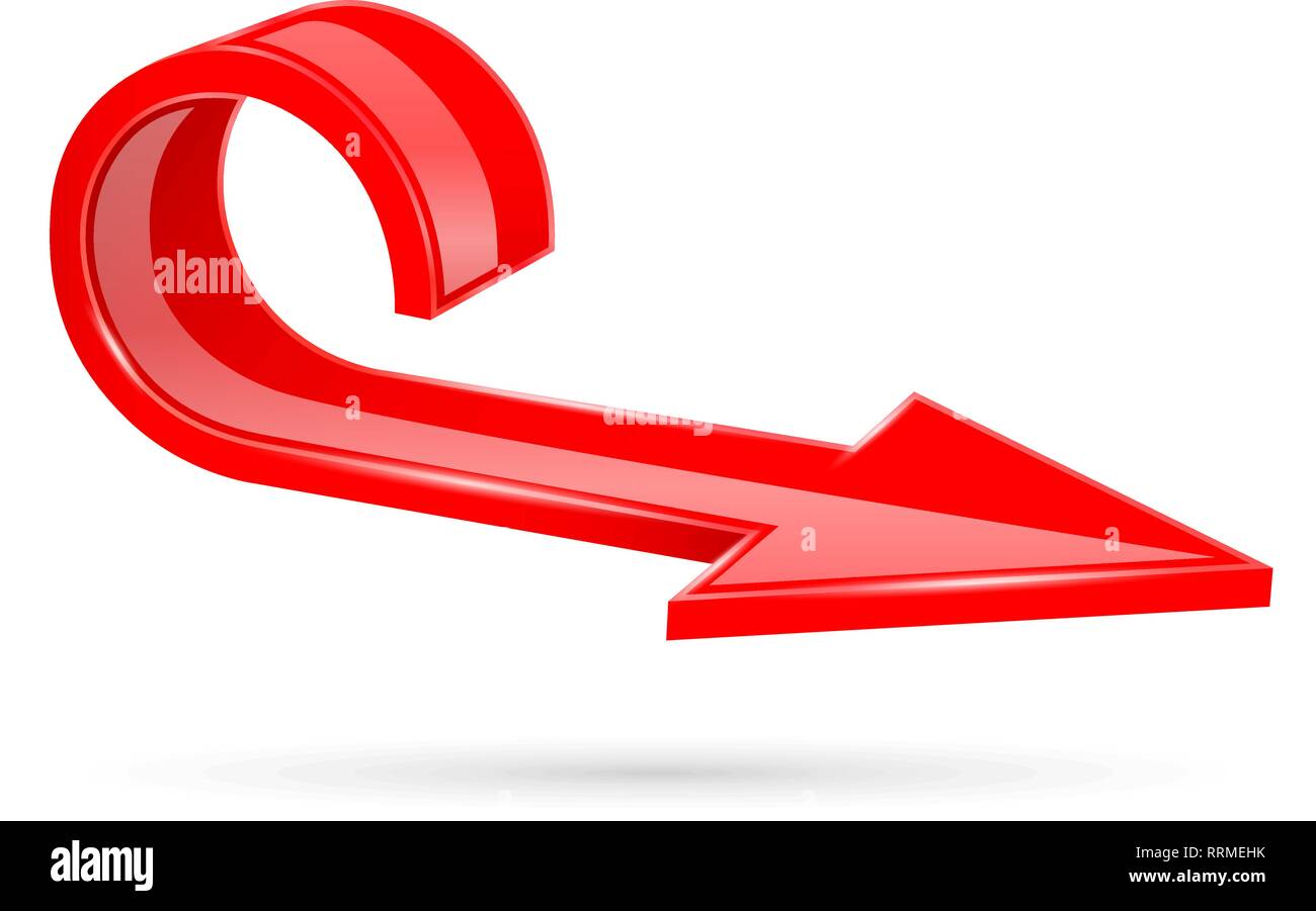 Red 3d arrow, curled up Stock Vector Image & Art - Alamy