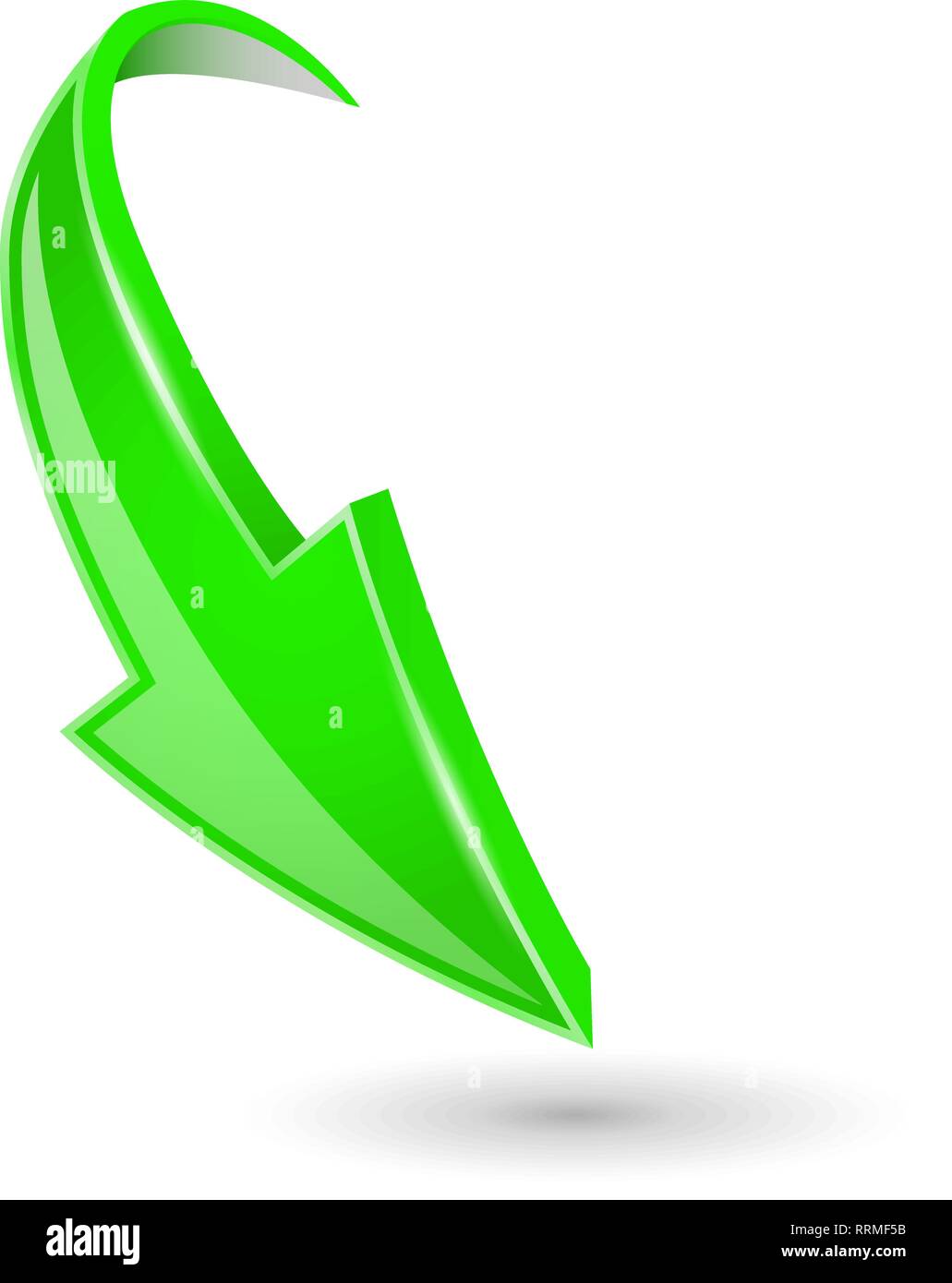 Arrow. Down green 3d shiny sign Stock Vector Image & Art - Alamy