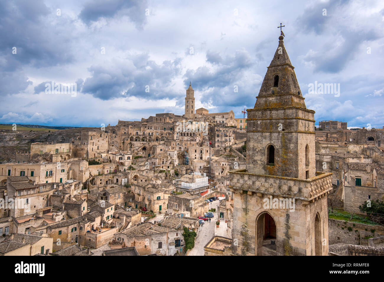 Matera, Basilicata, Italy, landscape at day of the old town (sassi di ...