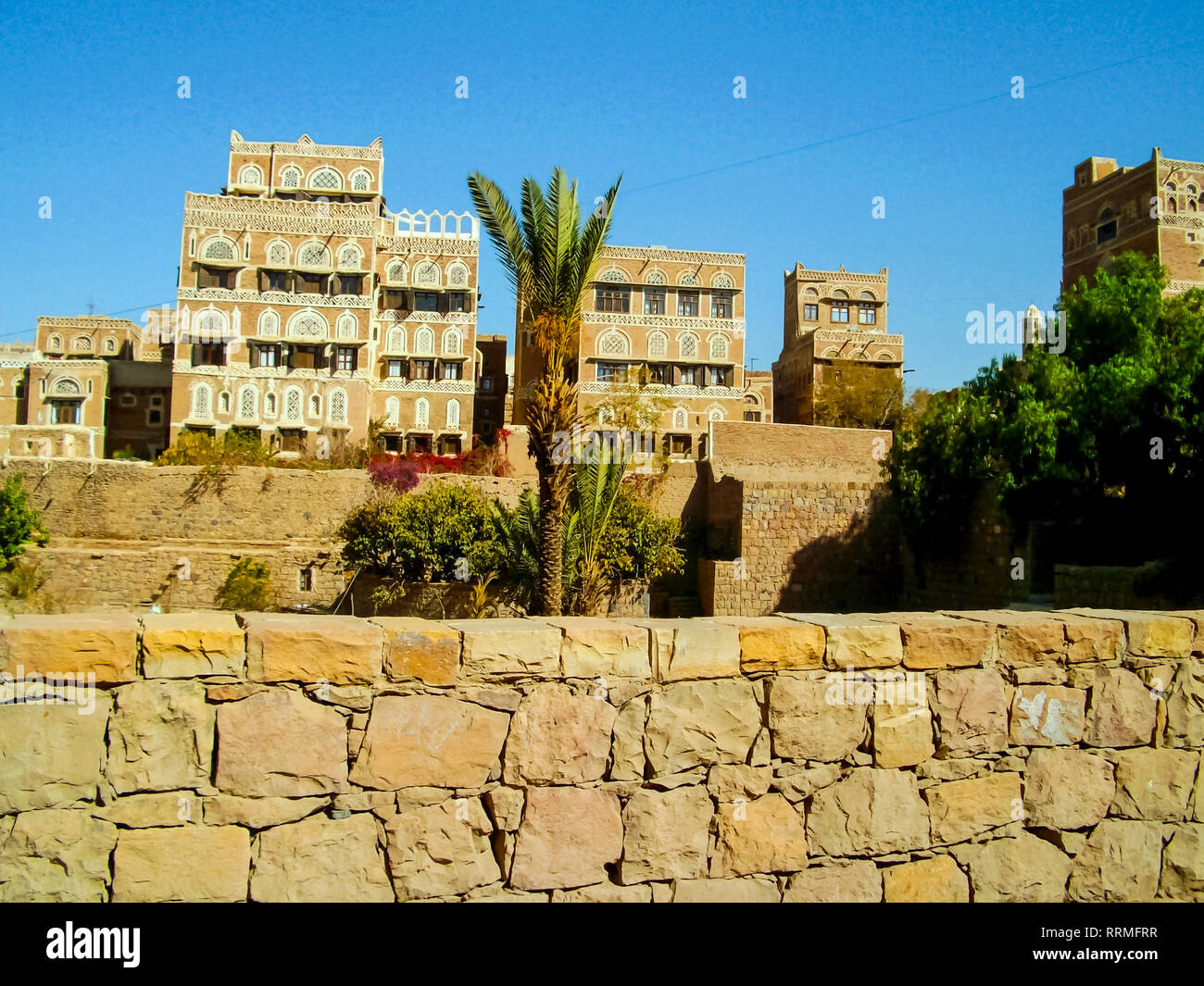 City of Sana'a, streets and buildings of the city in Yemen, sights and ...