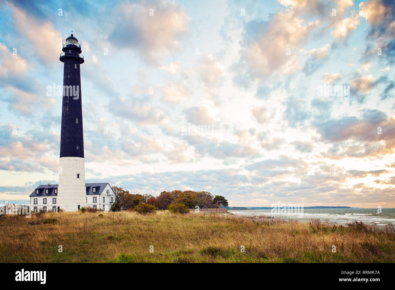 Saaremaa island, Estonia. Sorve lighthouse on the Baltic sea coast ...