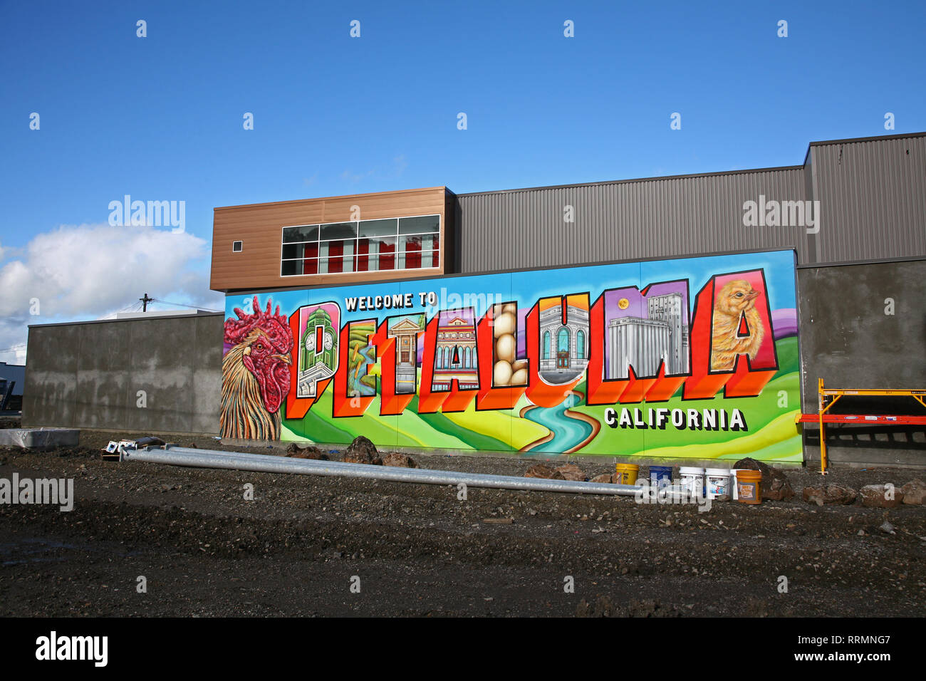 welcome sign entering Petaluma CA Stock Photo - Alamy