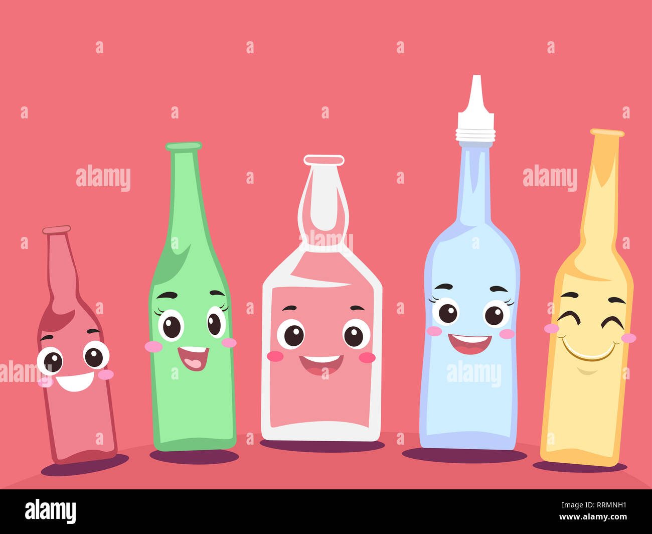 Illustration of Alcohol Bottle Drinks Mascot Smiling Stock Photo - Alamy