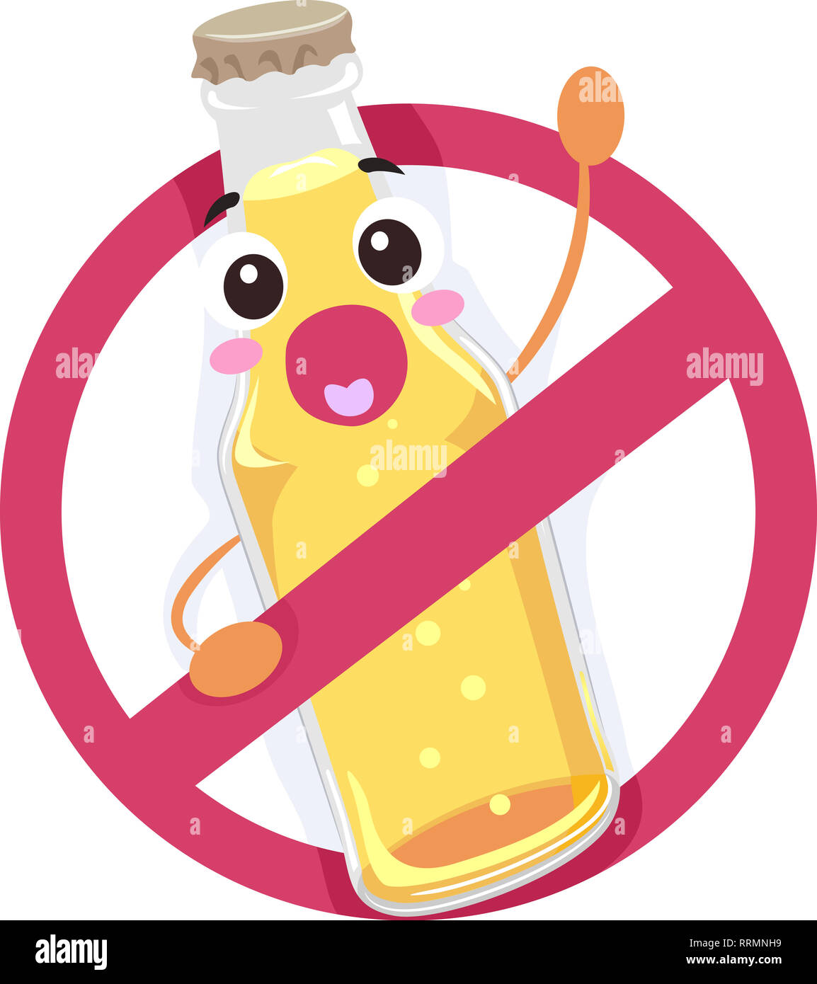 Illustration of a Beer Bottle Mascot Waving Stop Inside a Red Stop Sign ...
