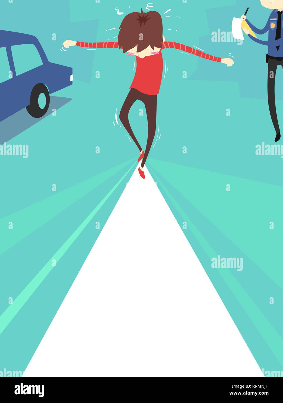 Illustration of a Man Walking and Being Tested by the Police if Driving ...