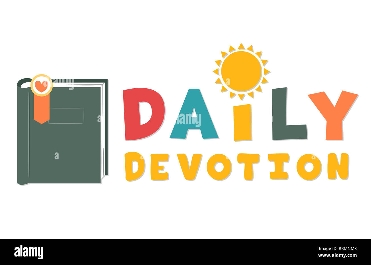 Illustration of a Book with Bookmark and Daily Devotion Lettering Stock ...