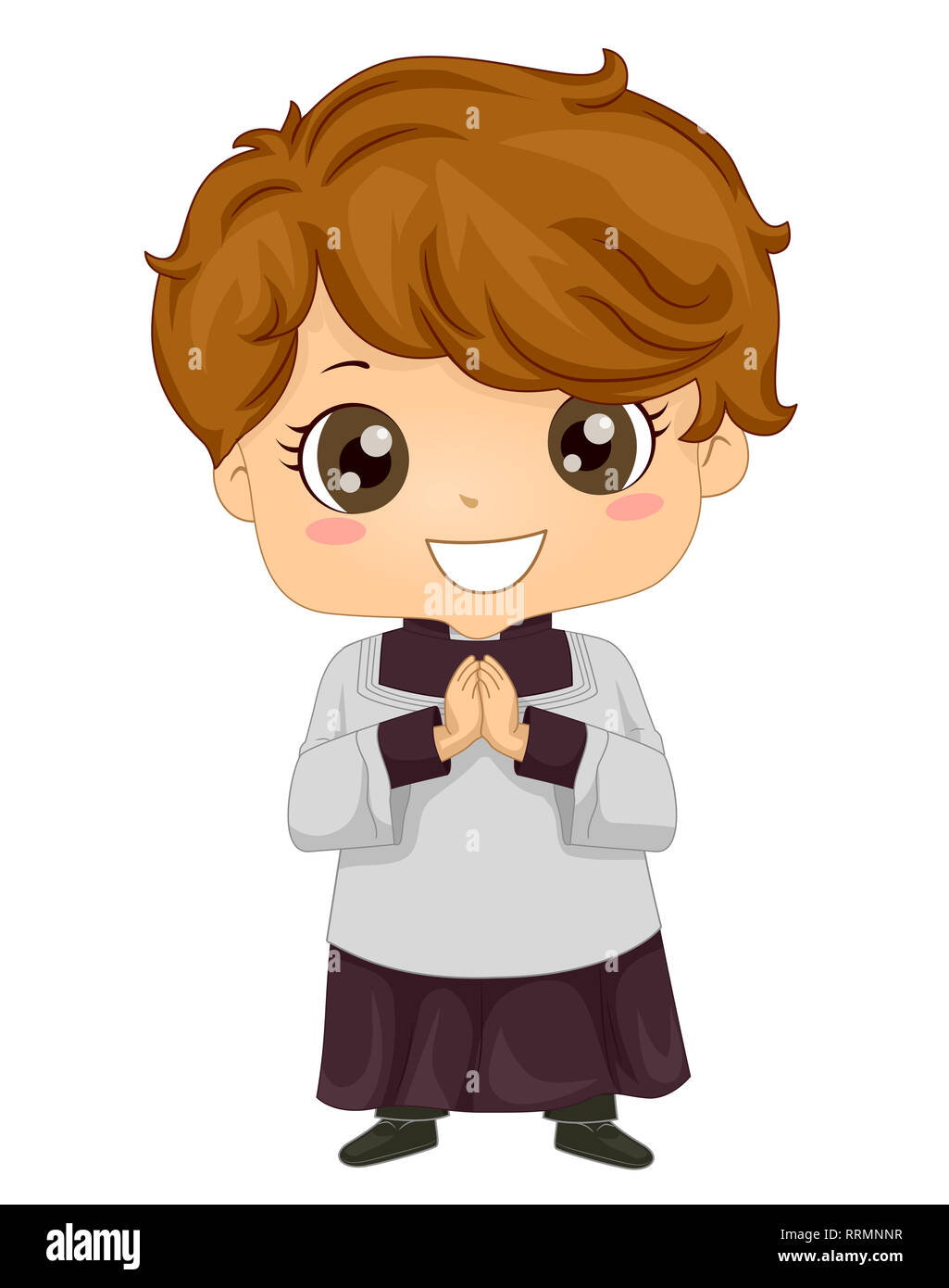 Illustration of a Kid Boy Altar Server in Uniform with Hands Together ...