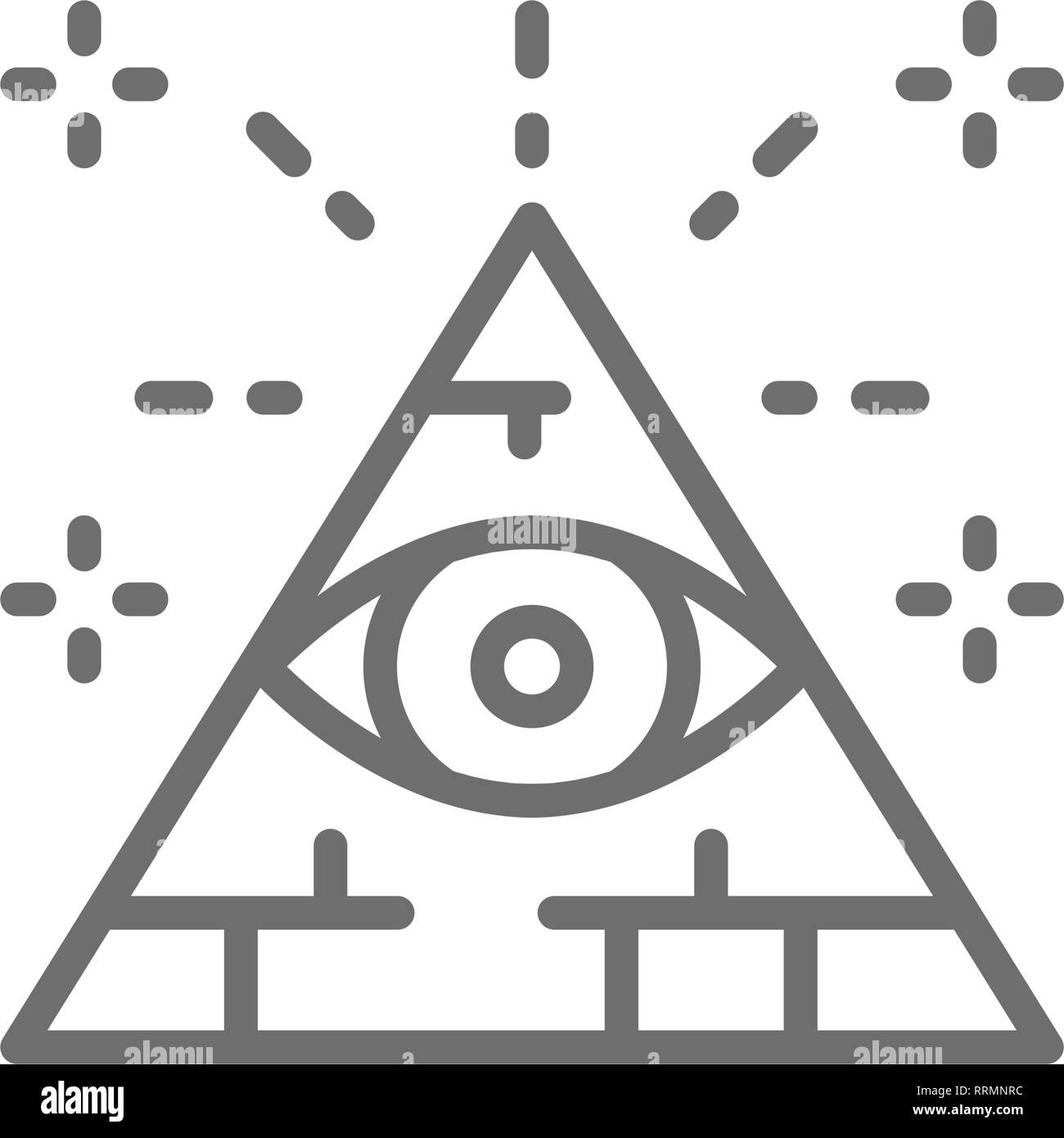 All seeing eye, triangle, pyramid line icon Stock Vector Image & Art ...