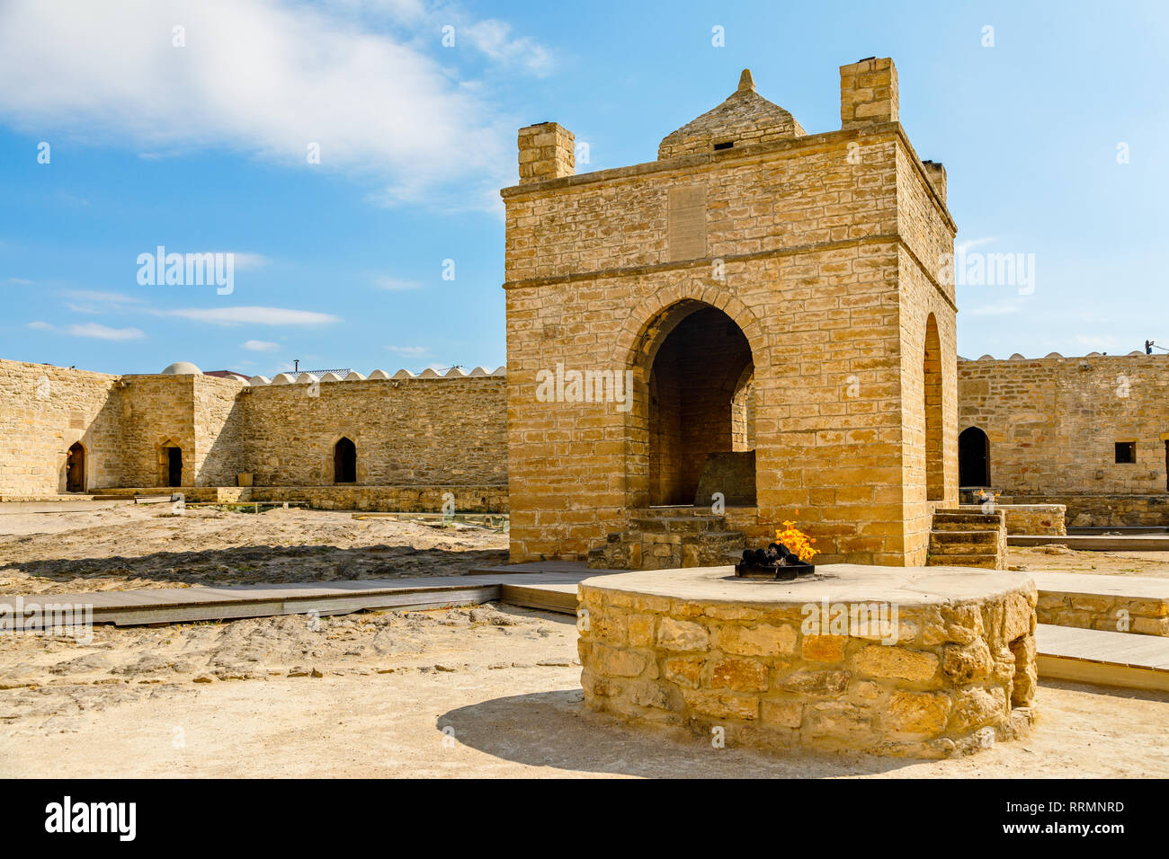 Ancient stone temple of Atashgah, Zoroastrian place of fire worship ...