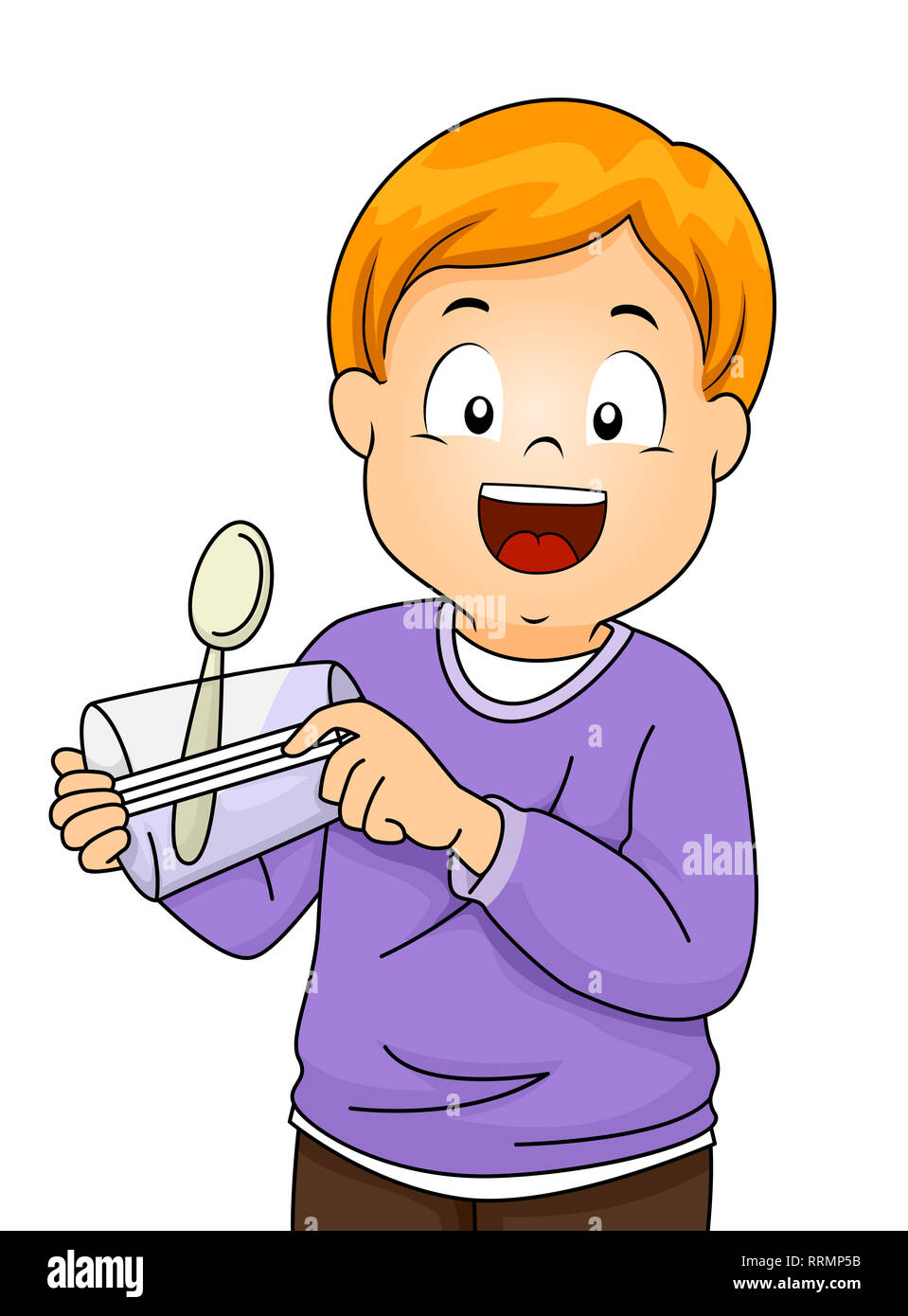 Illustration of a Kid Boy Holding a Plastic Cup Catapult for Experiment ...