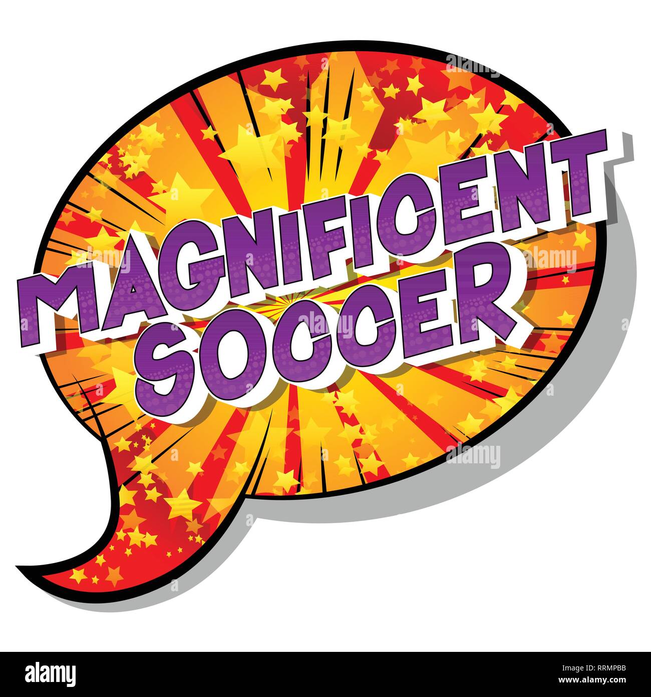 Magnificent Soccer - Vector illustrated comic book style phrase on ...
