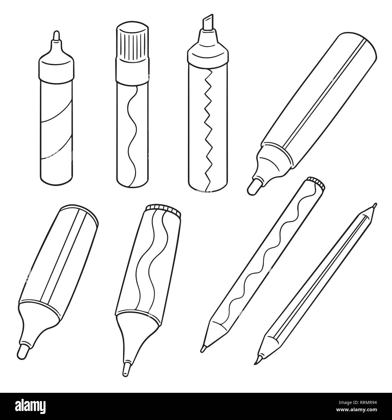 vector set of pens Stock Vector Image & Art - Alamy