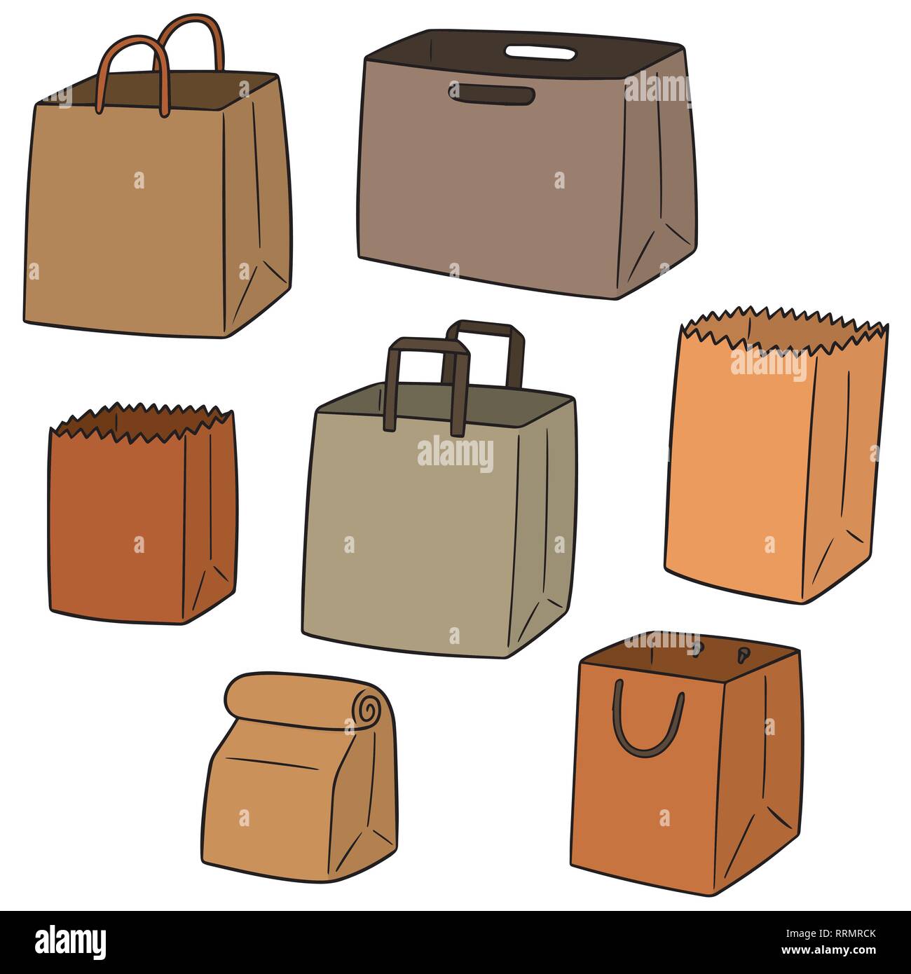 vector set of paper bag Stock Vector Image & Art - Alamy