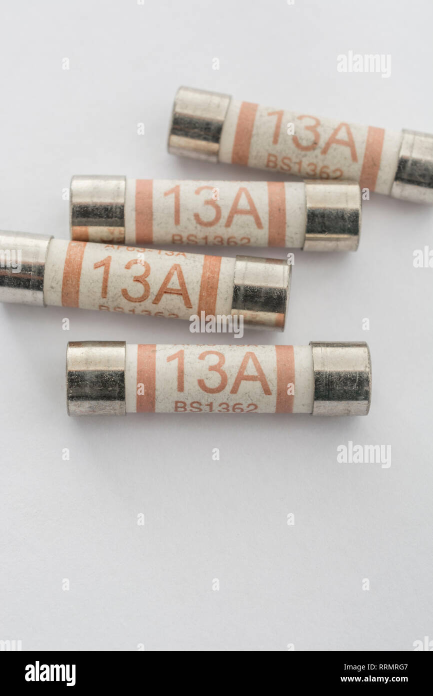 13 Amp household ceramic cartridge fuses Stock Photo - Alamy