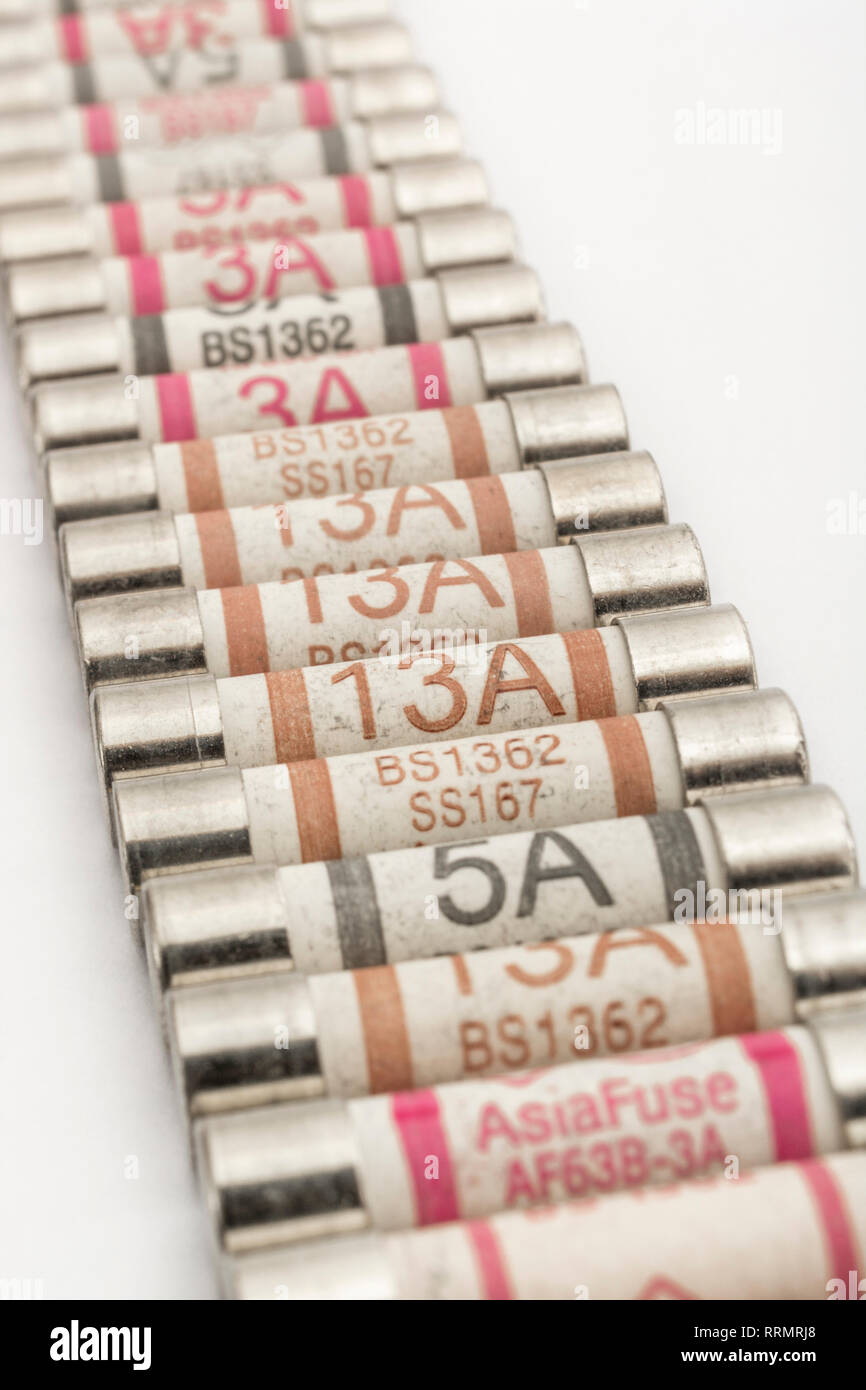 Mass of household ceramic cartridge fuses Stock Photo - Alamy